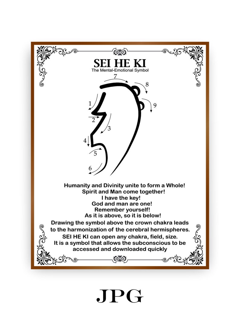 Sei He Ki Symbol | 6 Jpg & 3 Png |reiki Symbol , You Will Learn to Draw ...