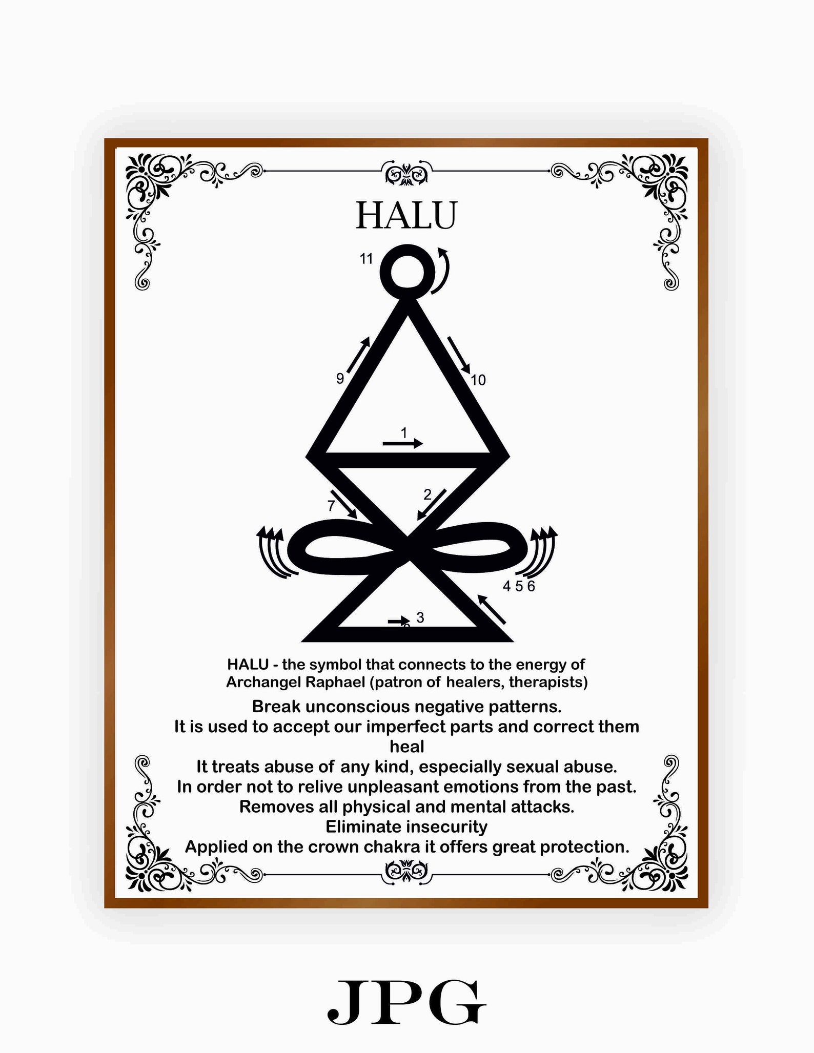 HALU Symbol Reiki Symbol, You Will Learn to Draw Them, Printable Size 8 ...