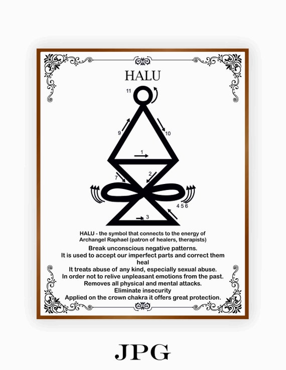 HALU Symbol Reiki Symbol You Will Learn to Draw Them - Etsy Ireland