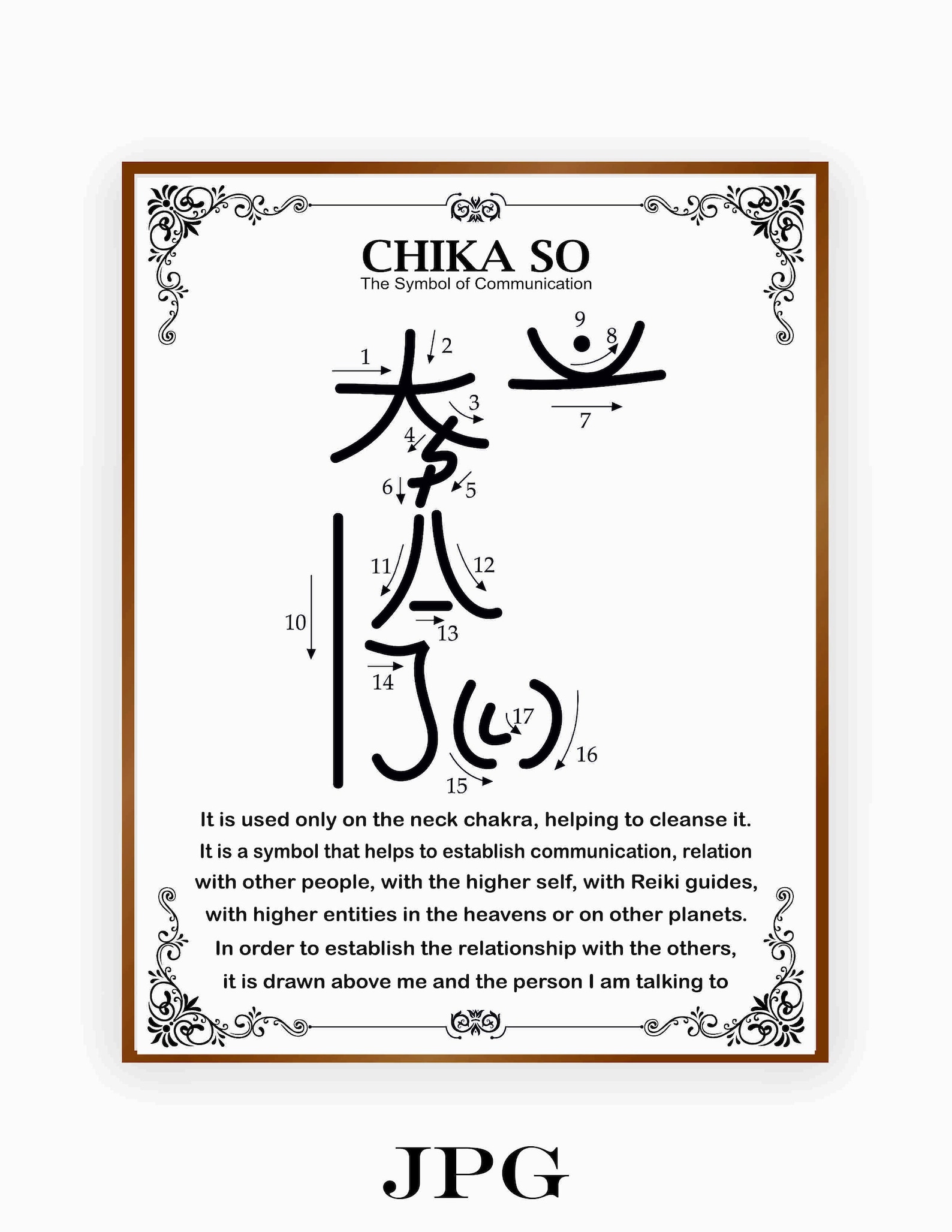 Chika so Symbol Reiki Printable, Size 8.5x11 Inch 6jpg & 3 Png the ...