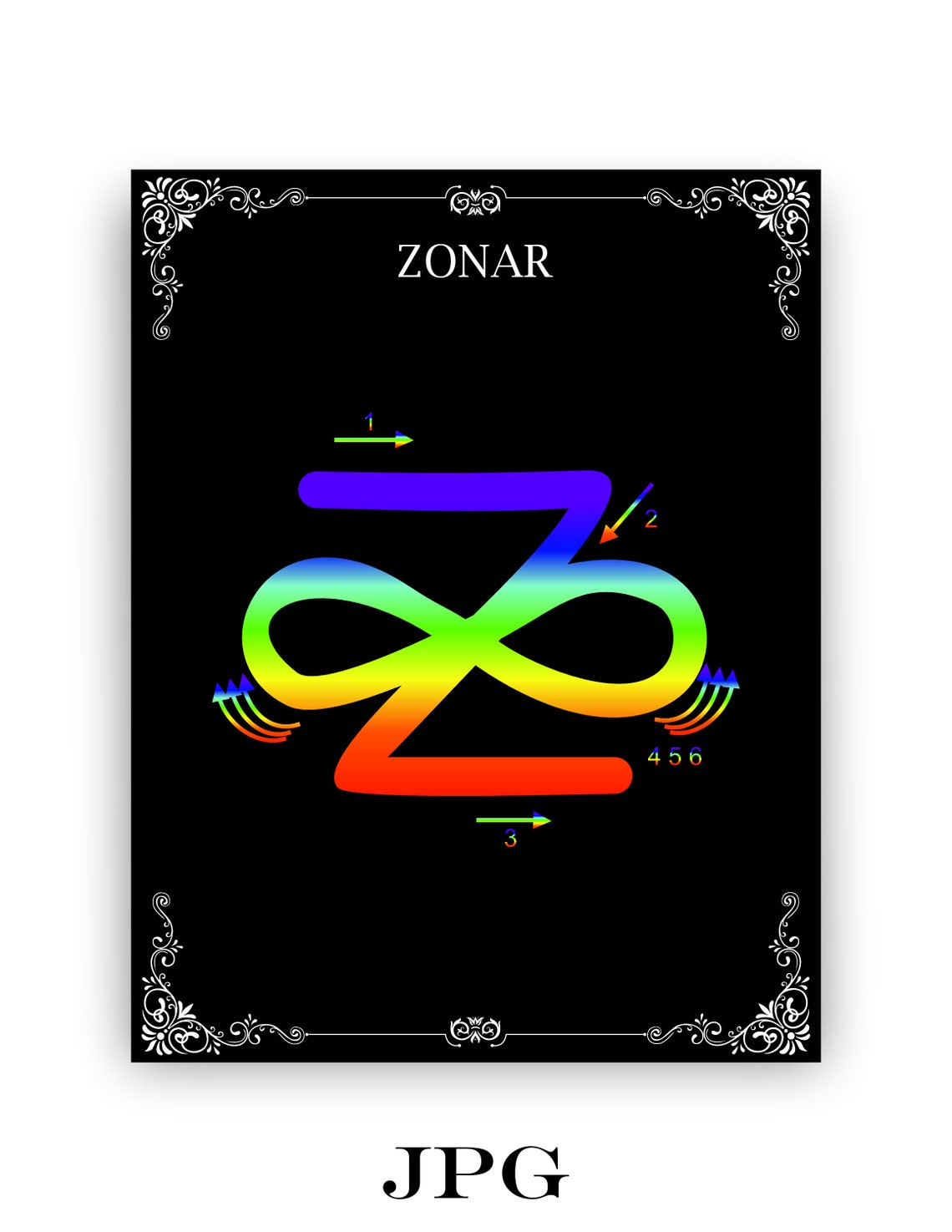 ZONAR Symbol, Reiki Symbol, You Will Learn to Draw Them Printable Size ...