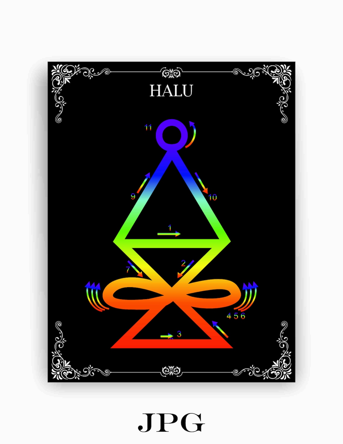HALU Symbol Reiki Symbol, You Will Learn to Draw Them, Printable Size 8 ...