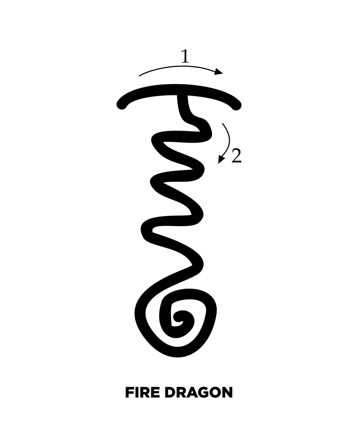 Fire Dragon Symbol REIKi symbol you will learn to draw them | Etsy