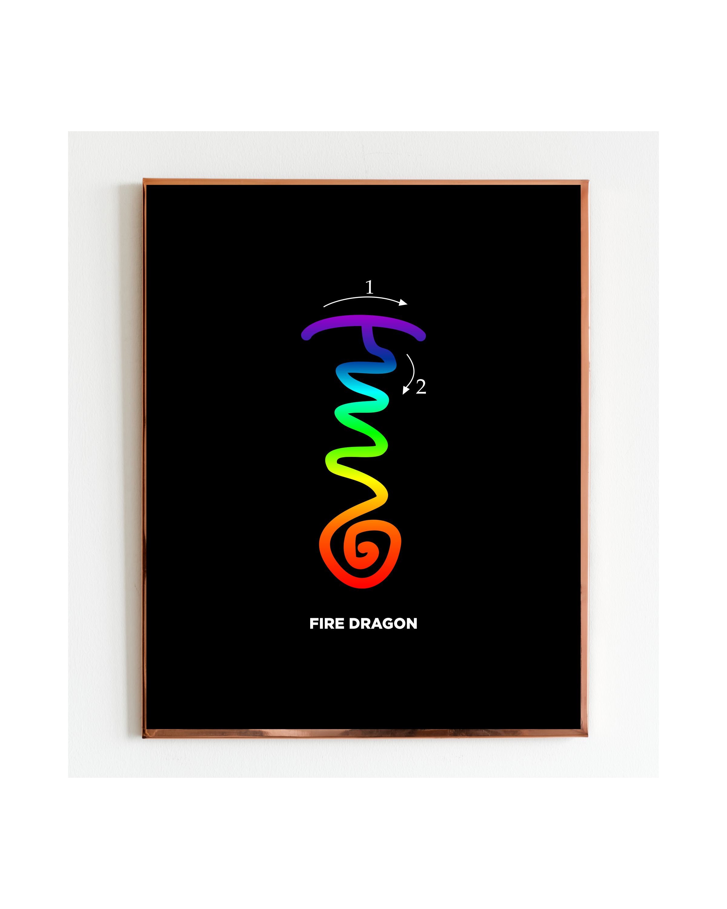 Fire Dragon Symbol REIKi symbol you will learn to draw them | Etsy