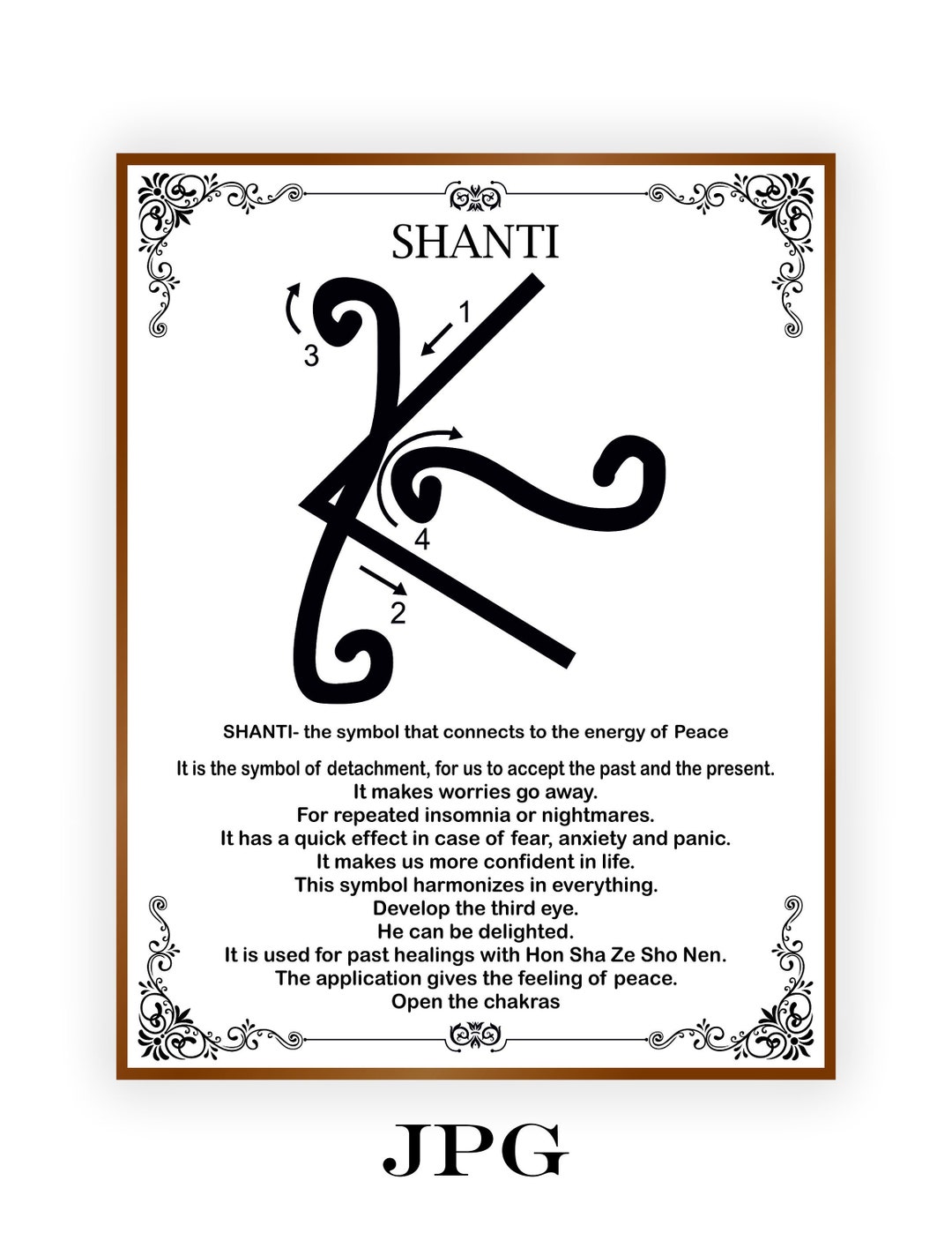 SHANTI Karuna Symbol You Will Learn to Draw Them Printable Size 8.5x11 ...