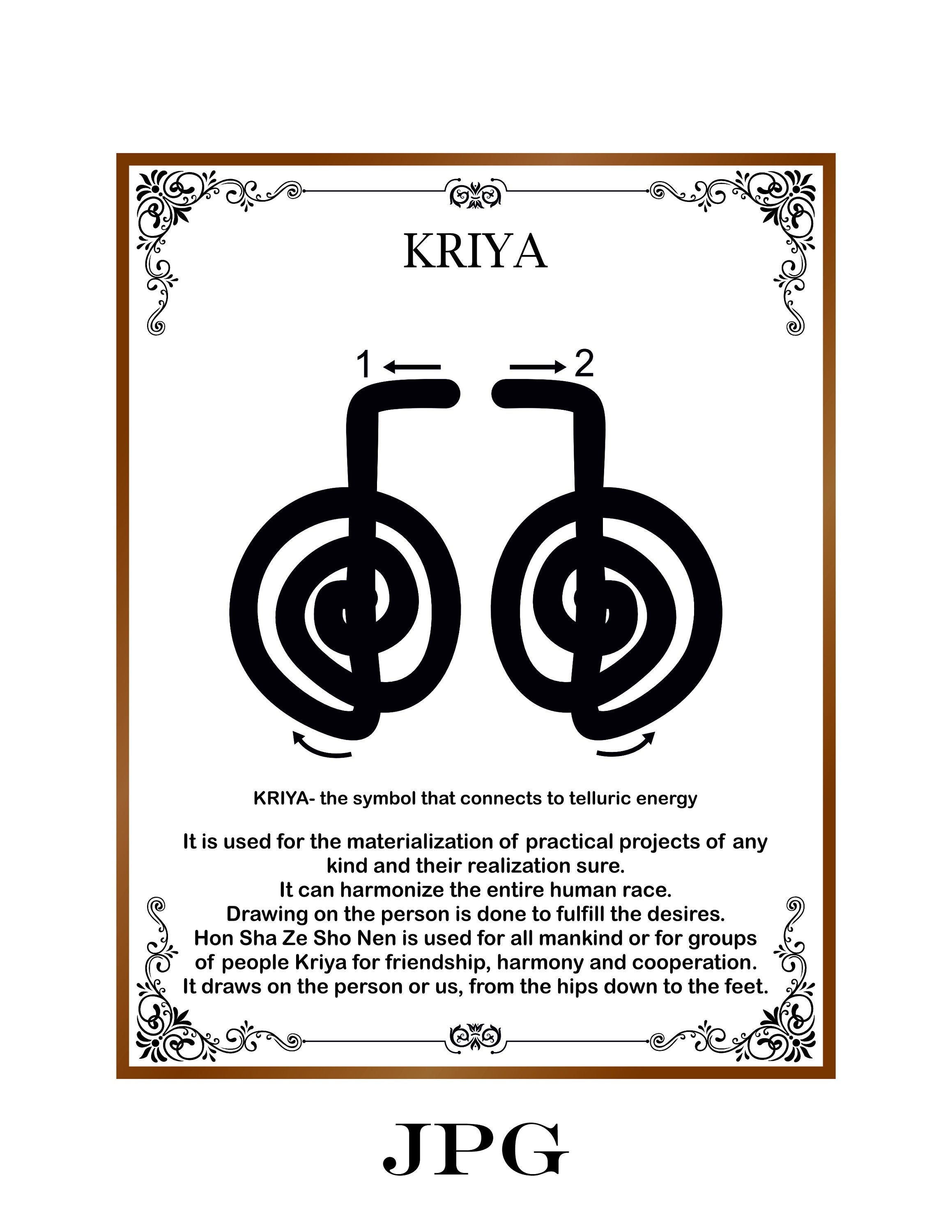 KRIYA Symbol Karuna You Will Learn to Draw Them Printable Size 8.5x11 ...