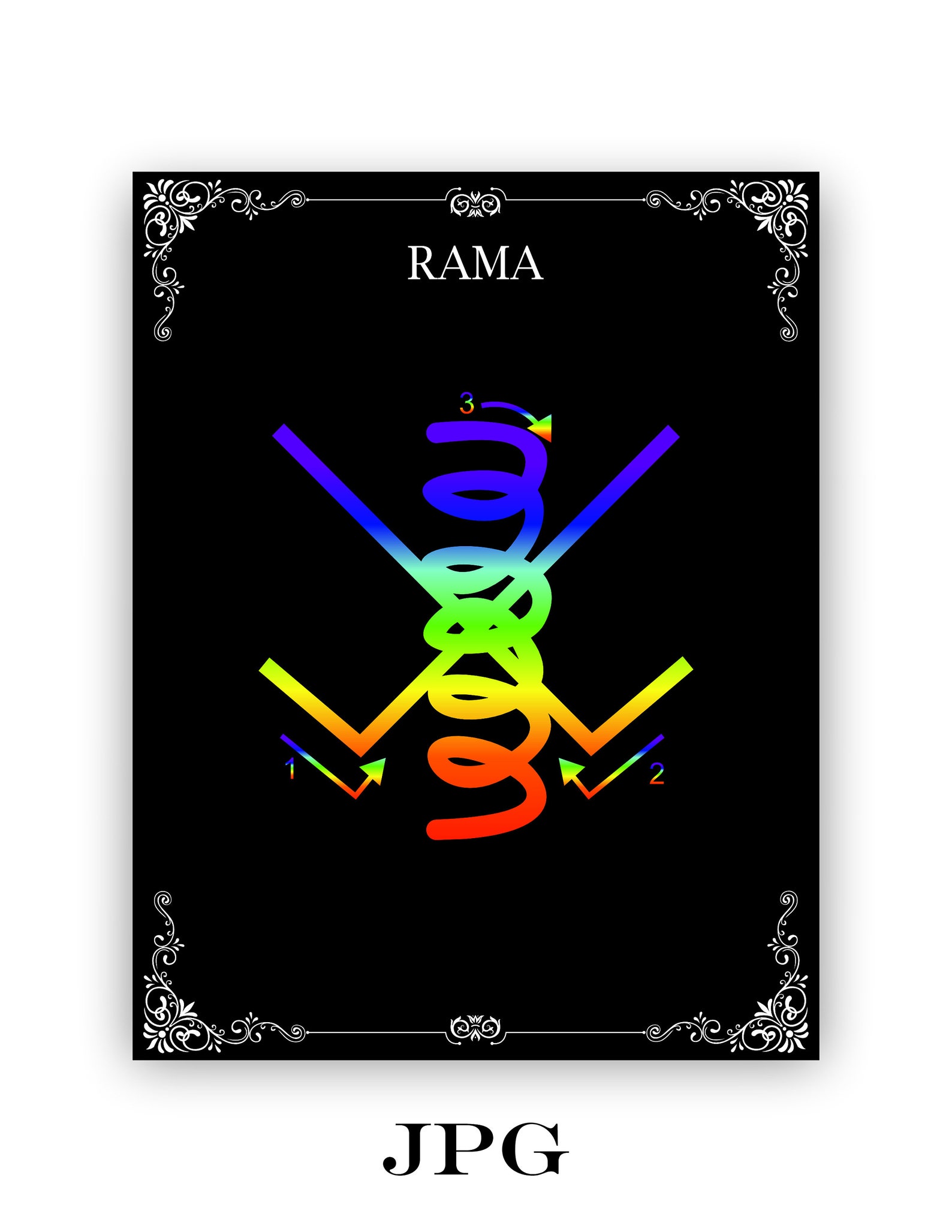 RAMA Symbol Reiki Symbol, You Will Learn to Draw Them, Printable Size 8 ...