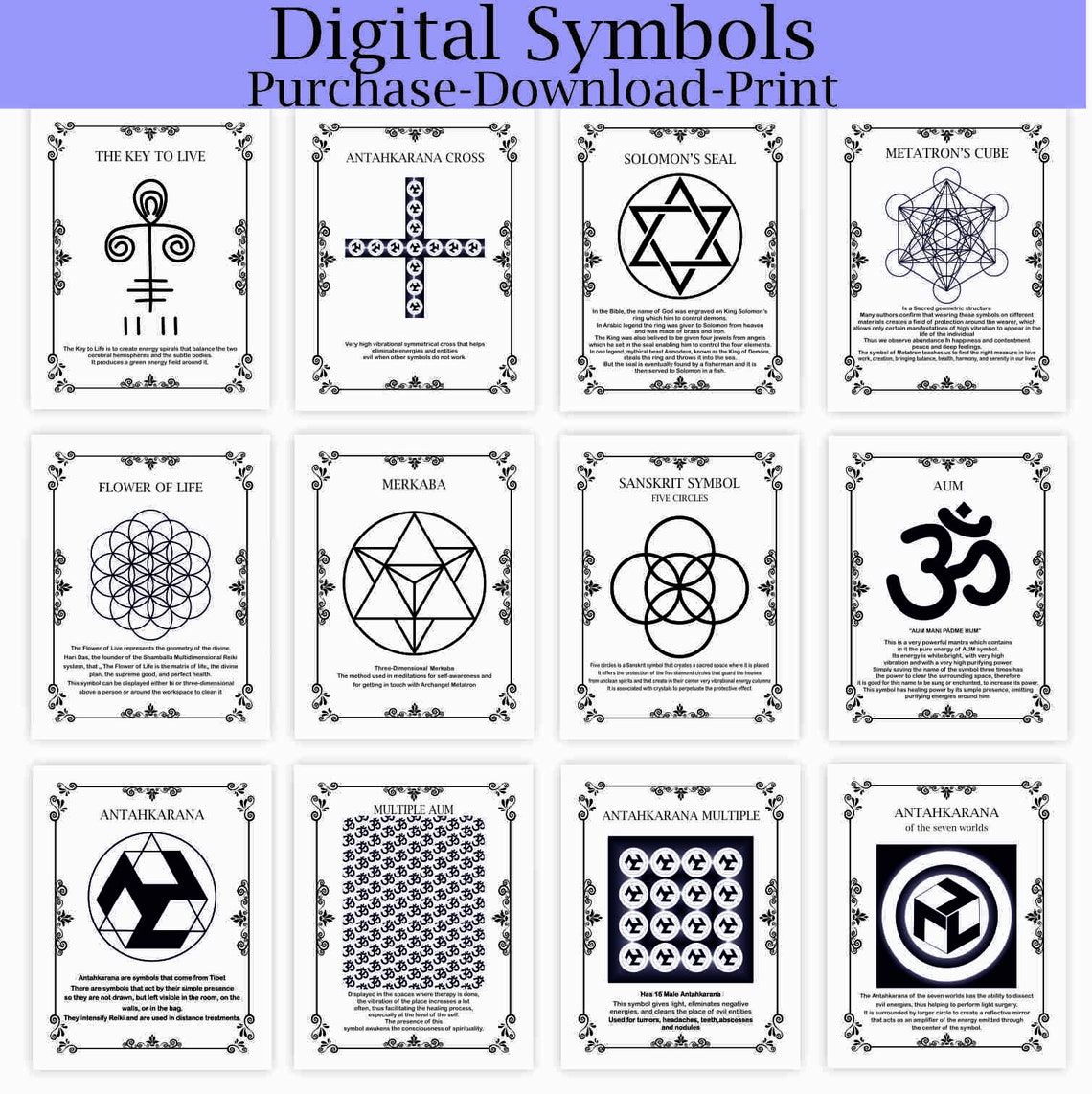 Pack of 38 Symbols With a Short Description and Coloring Symbols on ...