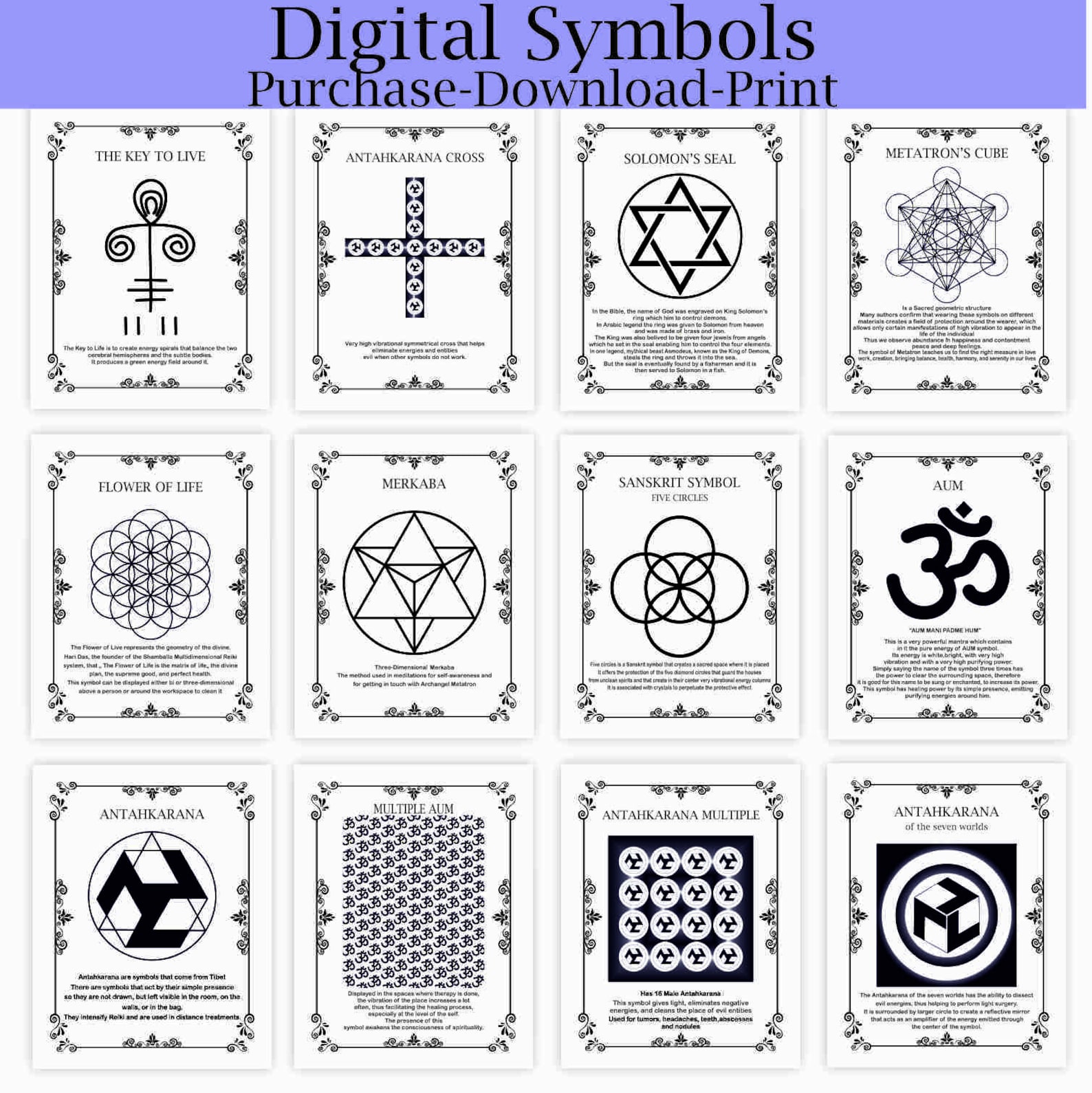 Pack of 38 Symbols With a Short Description and Coloring Symbols on ...