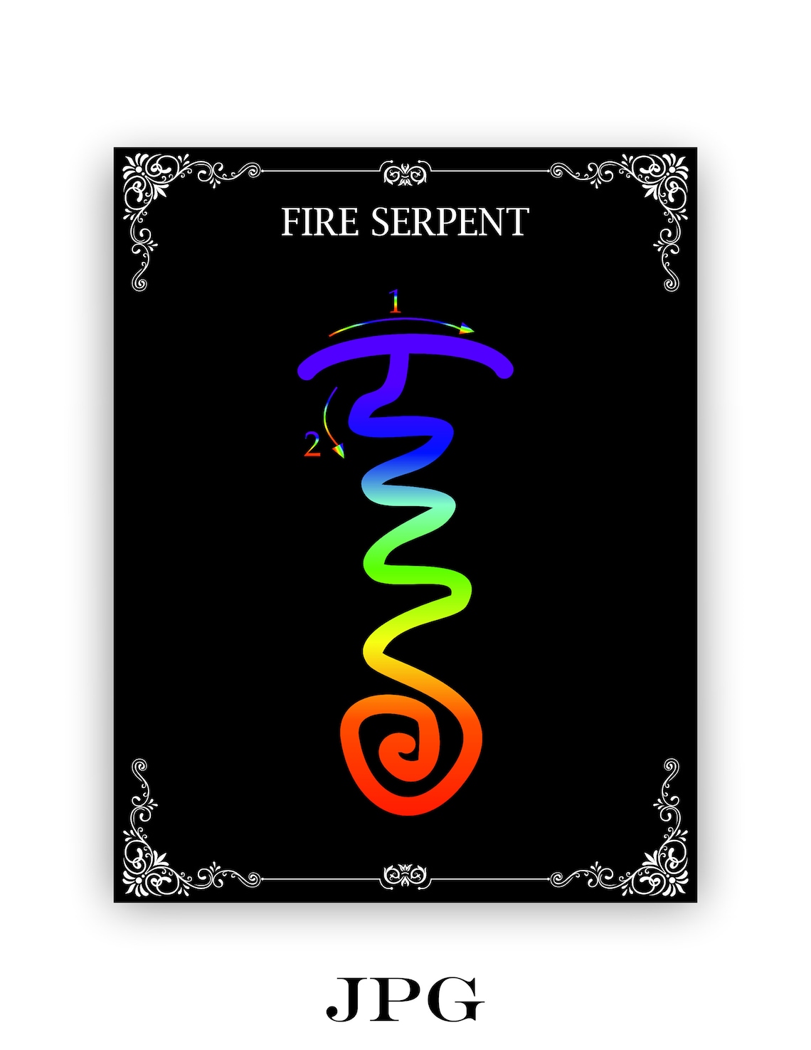 Fire Serpent Symbol Reiki Printable, Size 8.5x11 Inch 6jpg & 3png - Etsy
