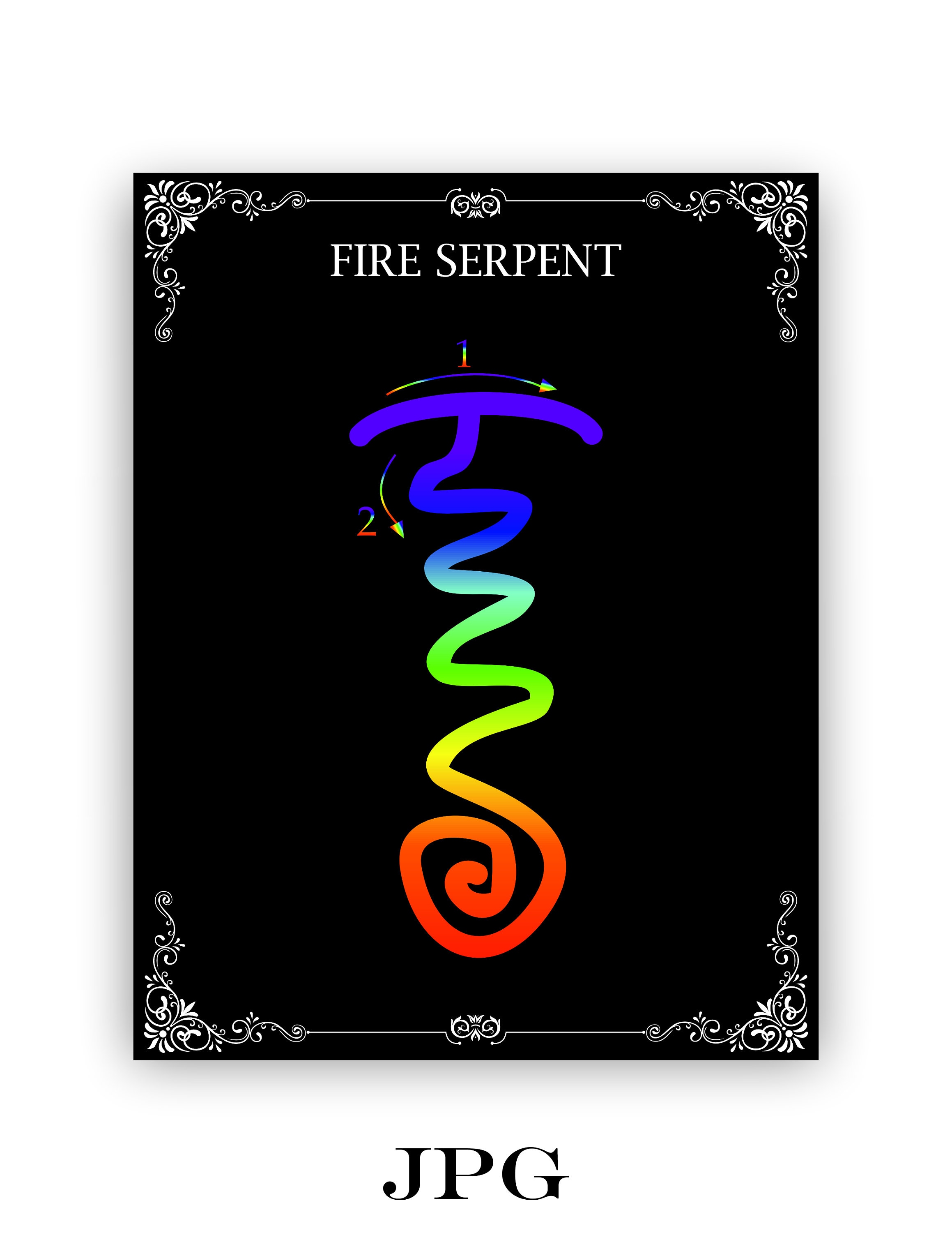 Fire Serpent Symbol Reiki Printable, Size 8.5x11 Inch 6jpg & 3png - Etsy
