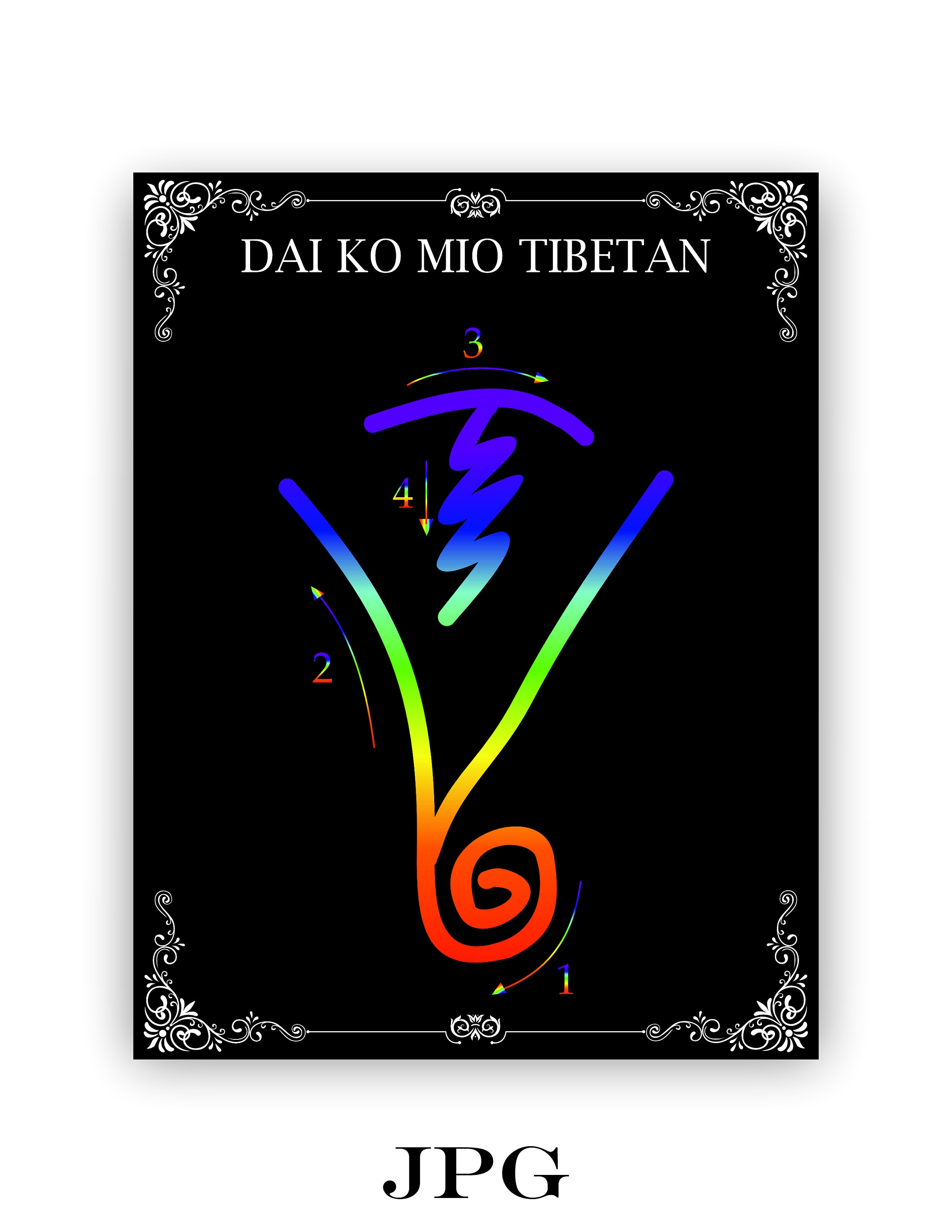 Dai Ko Mio Símbolo Tibetano Reiki / Símbolo Reiki Imprimible, tamaño 8.5X11 pulgadas / 6 ...