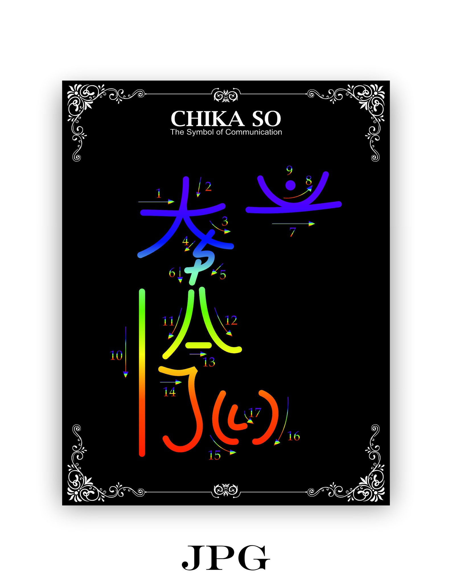 Chika so Symbol Reiki Printable, Size 8.5x11 Inch 6jpg & 3 Png the ...