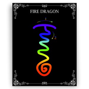Fire Dragon Symbol Reiki Printable, Size 8.5x11 Inch (A4) 6 Jpg & 3 Png ...
