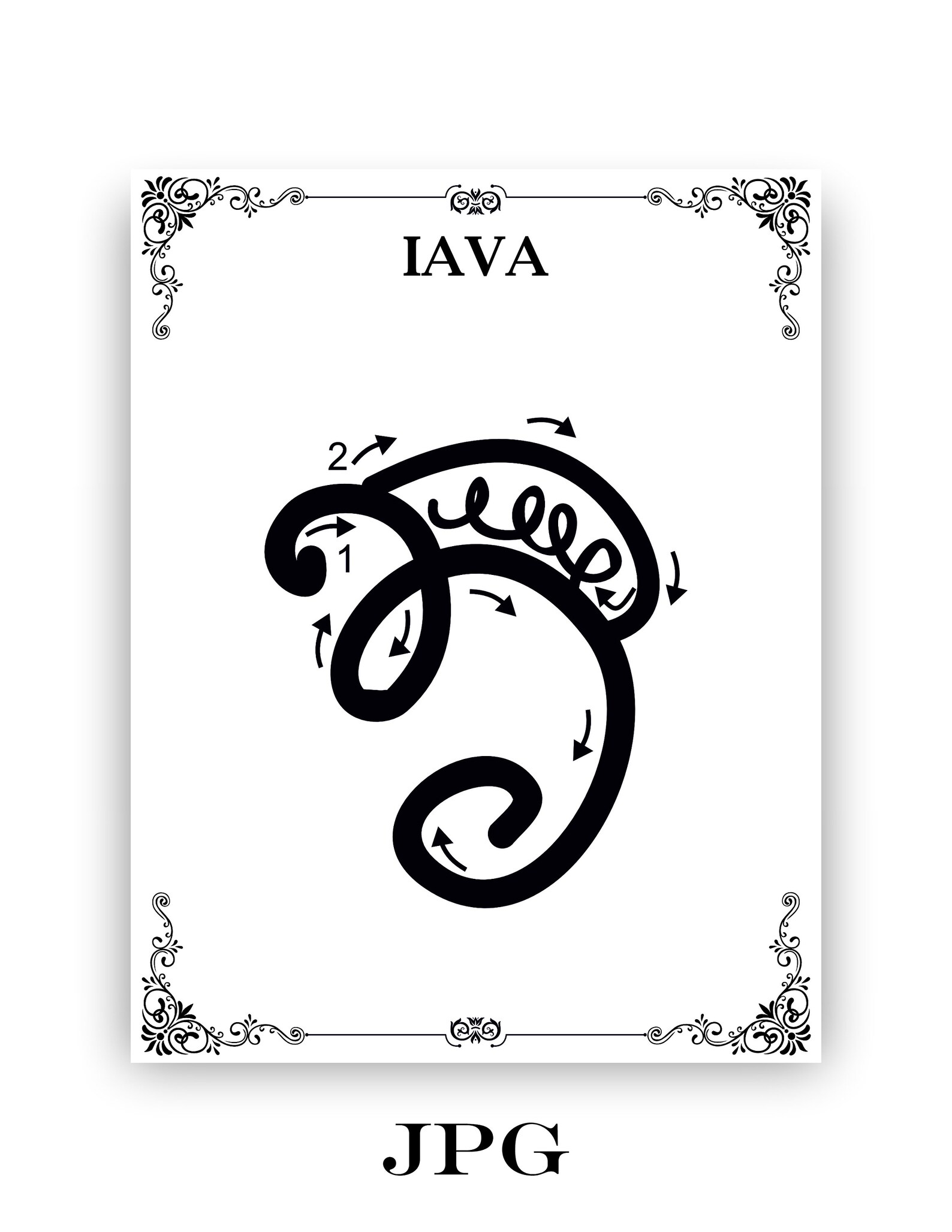 IAVA Symbol Karuna, You Will Learn to Draw Them, Printable Size 8.5x11 ...