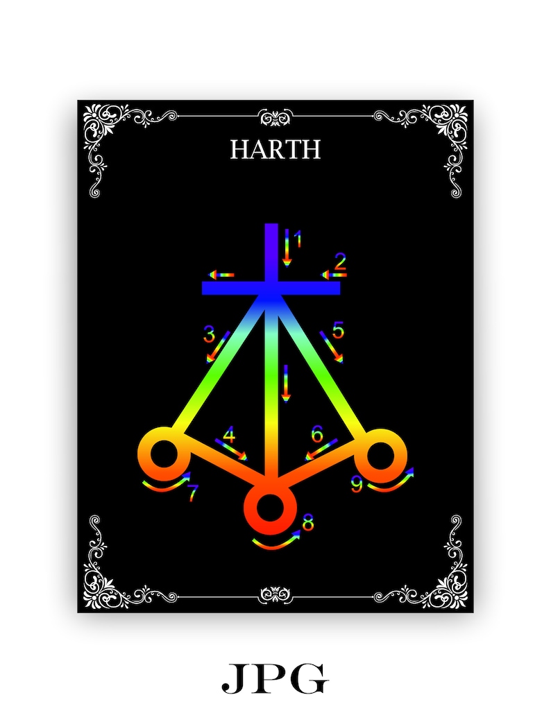 HARTH Symbol Reiki Symbol, You Will Learn to Draw Them, Printable Size ...