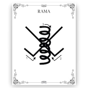 RAMA Symbol Reiki Symbol, You Will Learn to Draw Them, Printable Size 8 ...