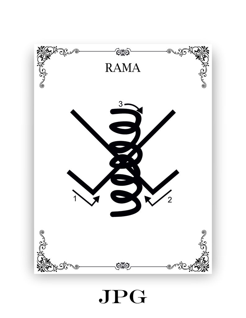 RAMA Symbol Reiki Symbol, You Will Learn to Draw Them, Printable Size 8 ...