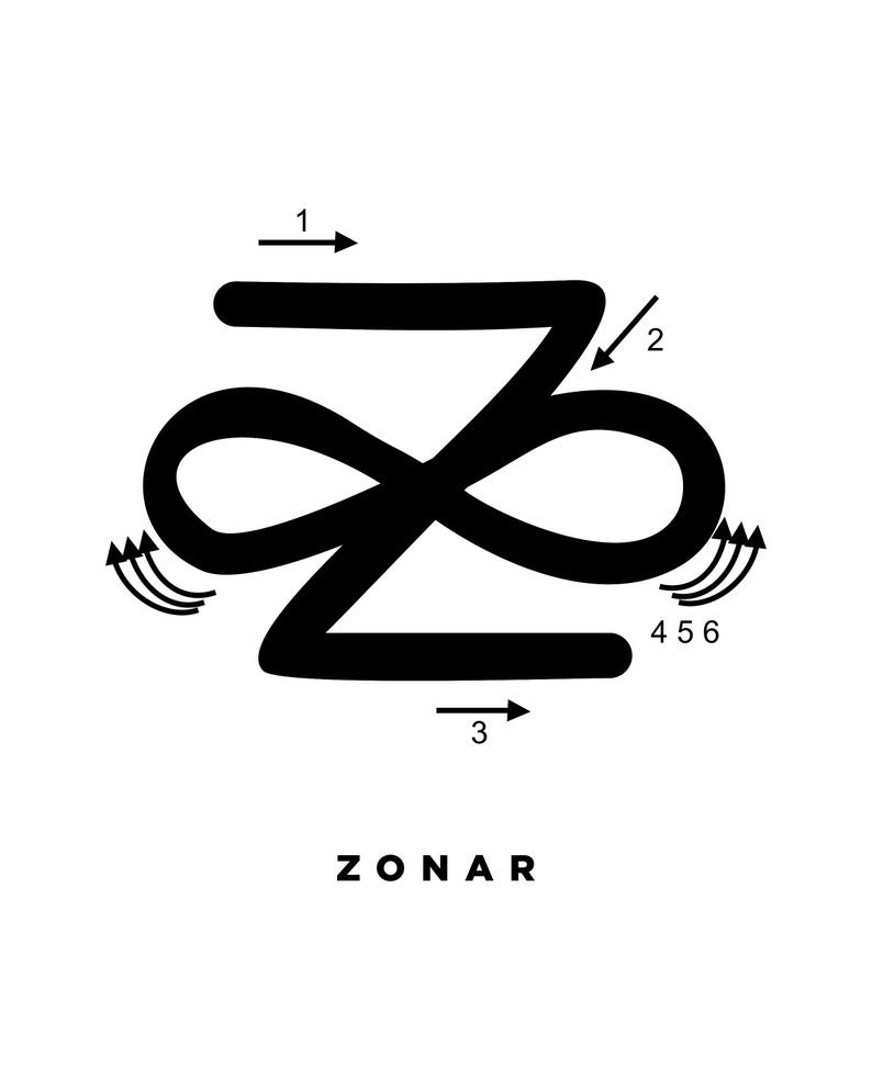 ZONAR Symbol Reiki Symbol You Will Learn to Draw Them - Etsy