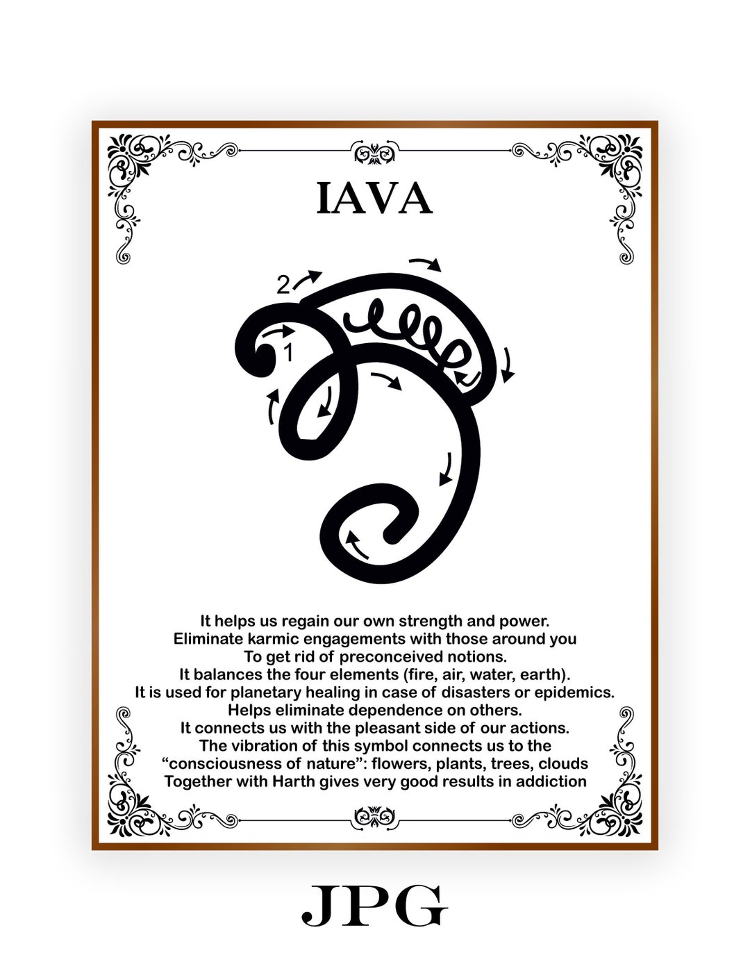 IAVA Symbol Karuna, You Will Learn to Draw Them, Printable Size 8.5x11 ...