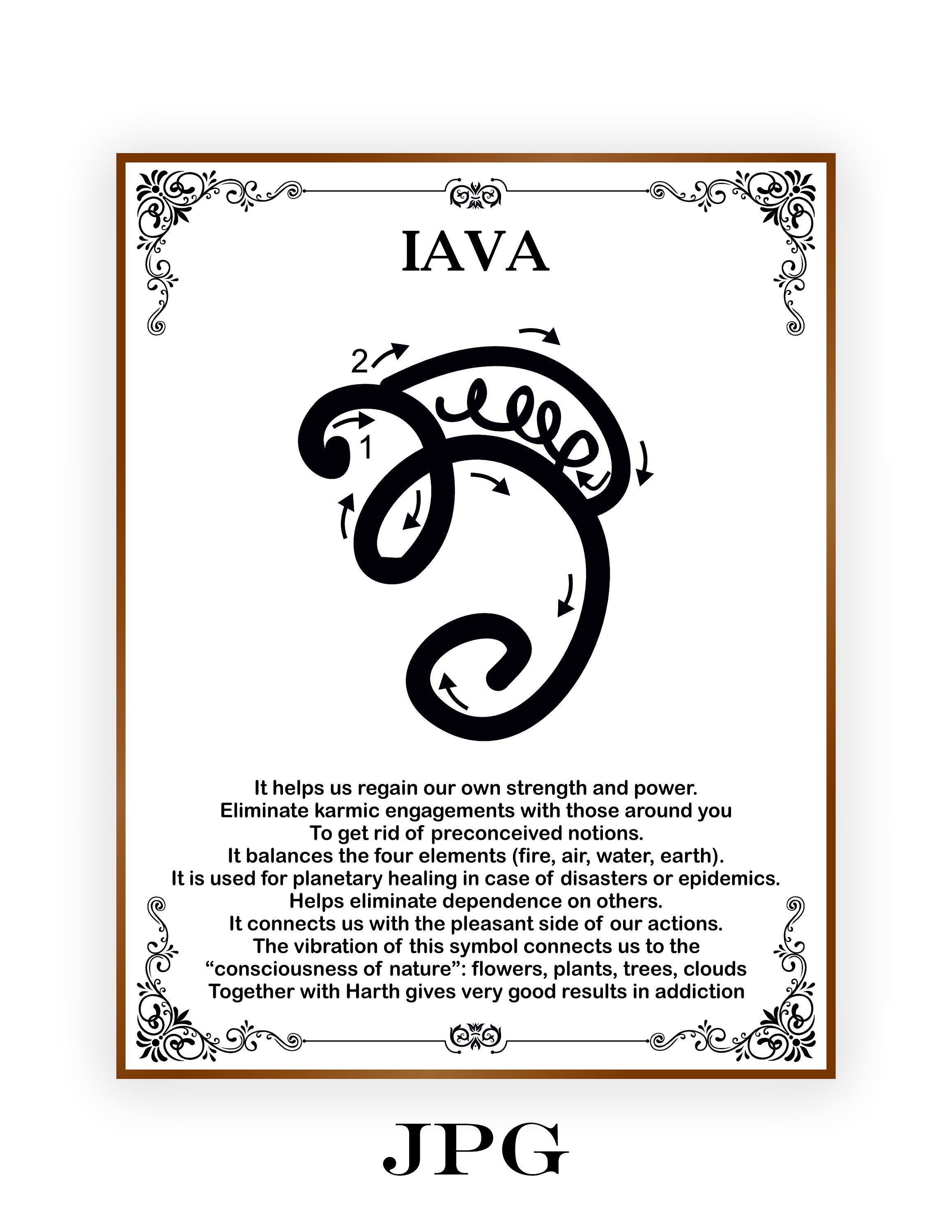 IAVA Symbol Karuna, You Will Learn to Draw Them, Printable Size 8.5x11 ...