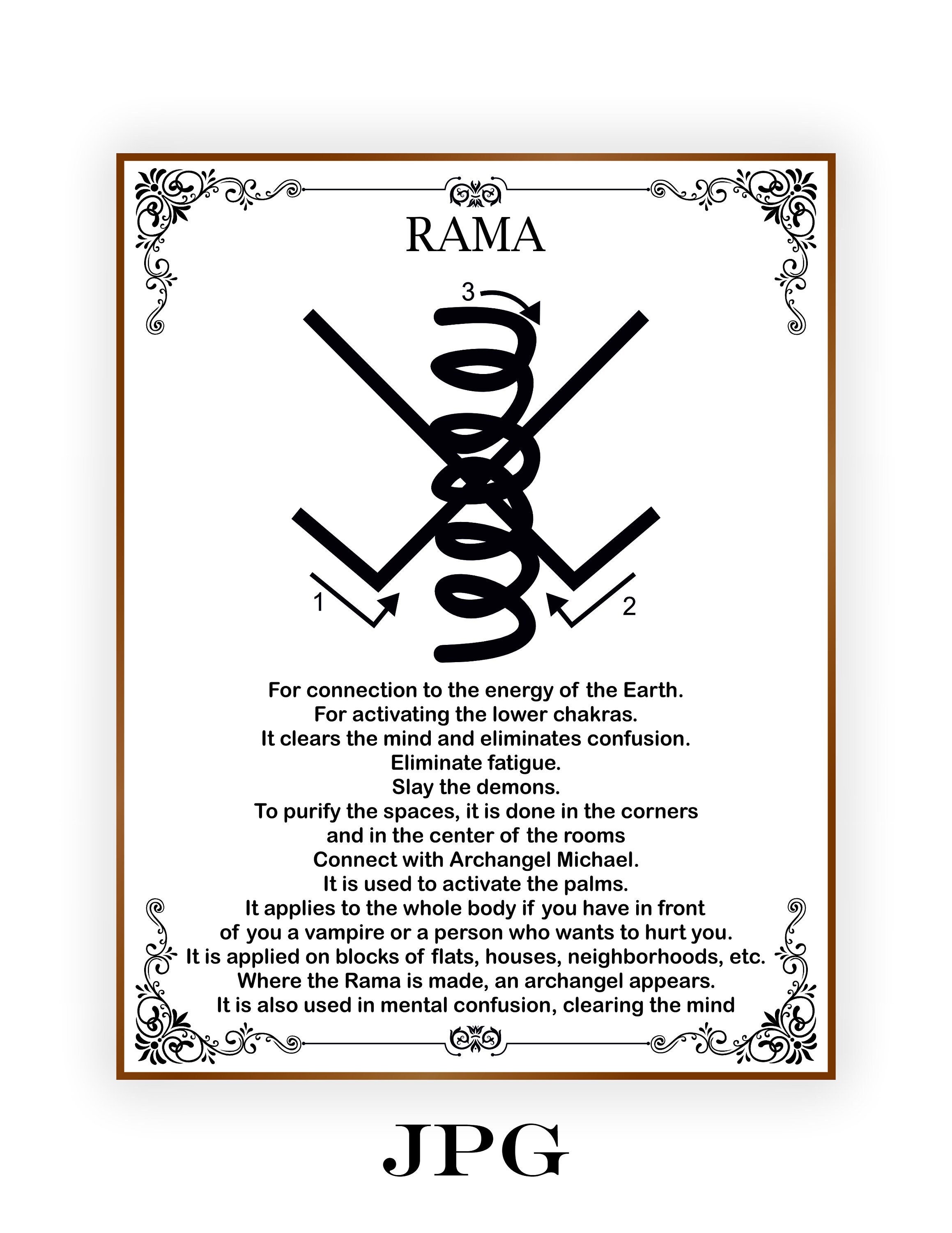 RAMA Symbol Reiki Symbol, You Will Learn to Draw Them, Printable Size 8 ...