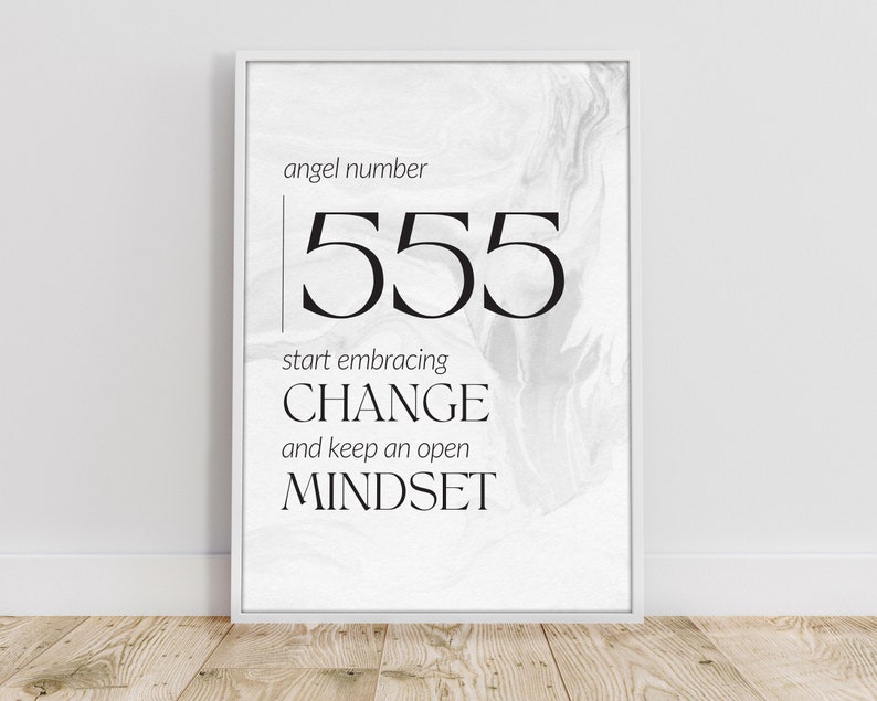 555 Angel Number Poster | Numerology Wall Art | Minimalist Home Decor ...