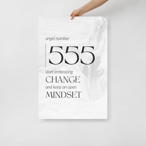 555 Angel Number Poster | Numerology Wall Art | Minimalist Home Decor ...