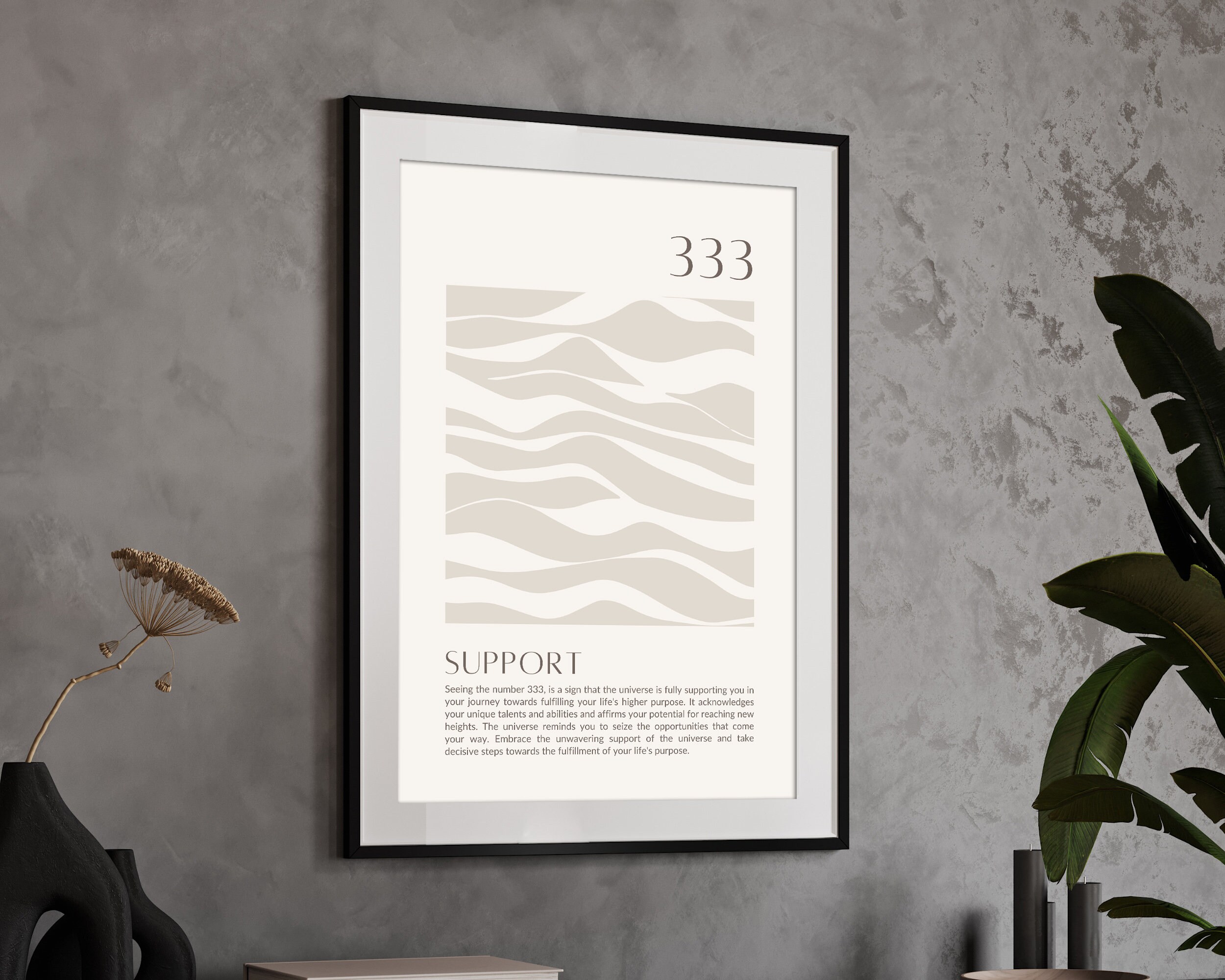 333 (support) Angel Number Poster | Numerology Wall Art | Minimalist Home Decor | Printed on ...