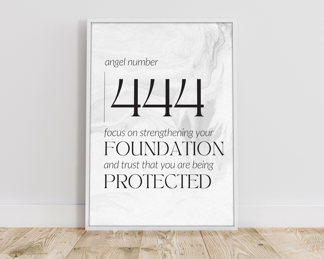 Angel Number 444 Printable Wall Art | Black/white Neutral Poster ...