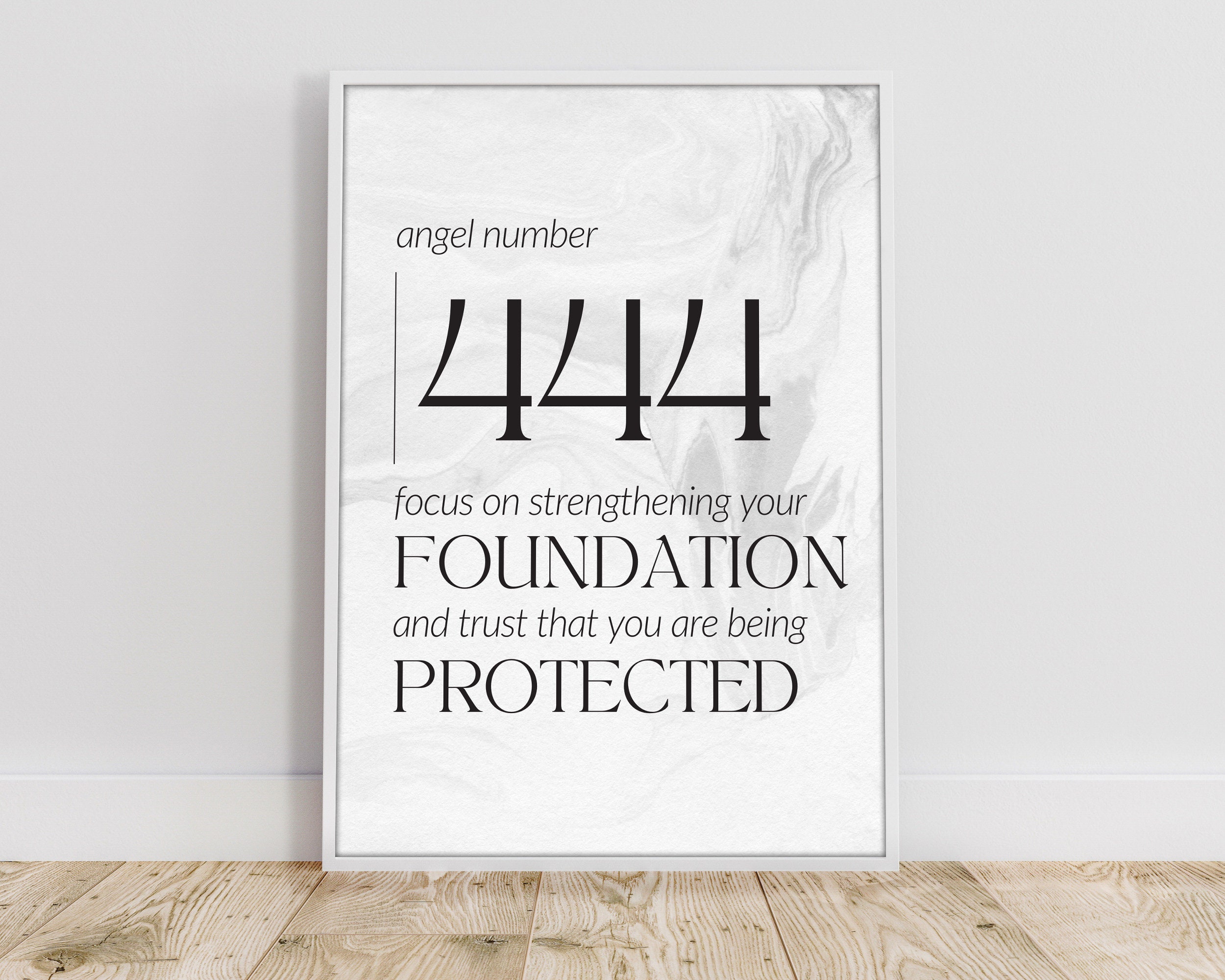 Angel Number 444 Printable Wall Art | Black/white Neutral Poster ...