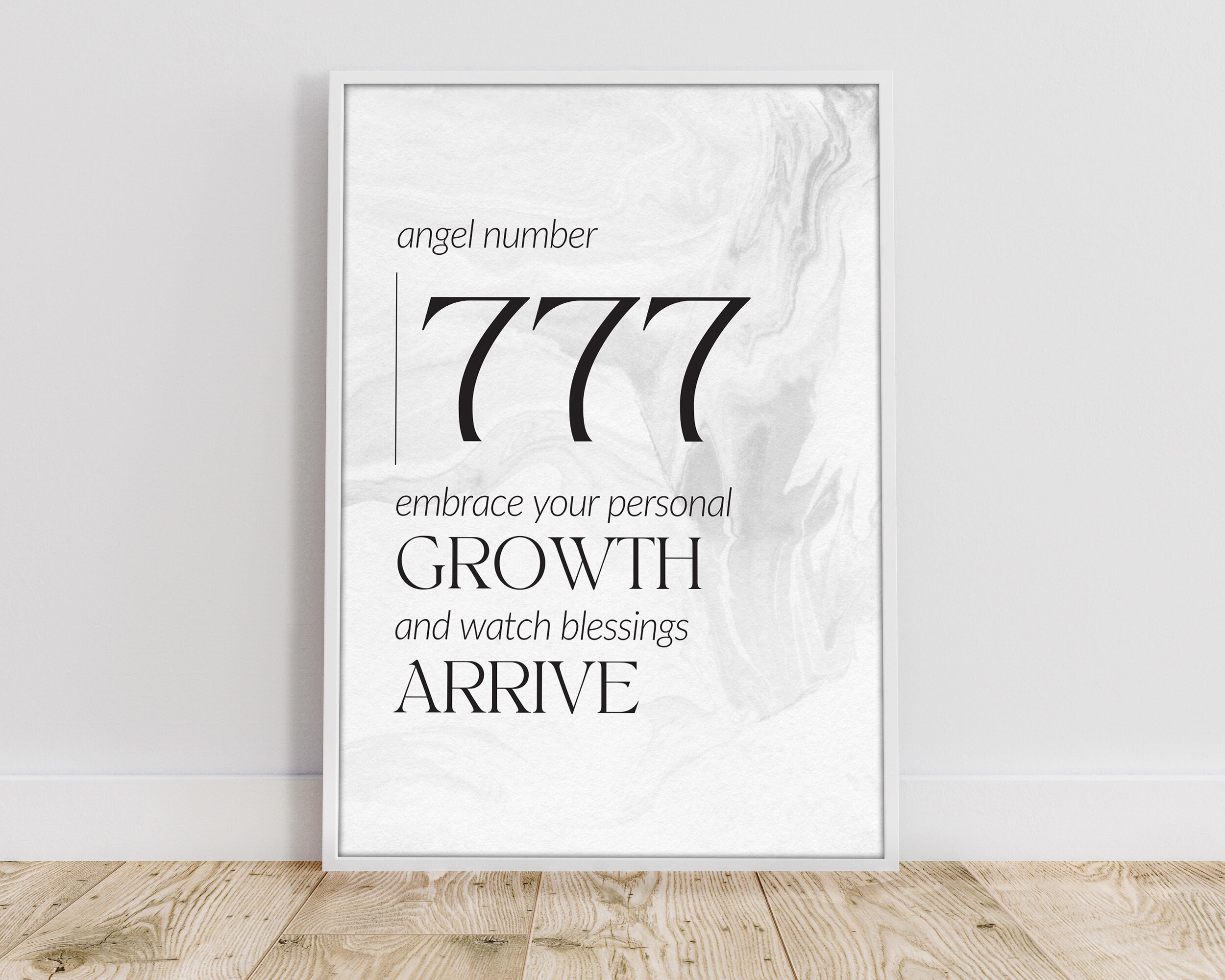 Angel Number 777 Printable Wall Art | Black/white Neutral Poster ...