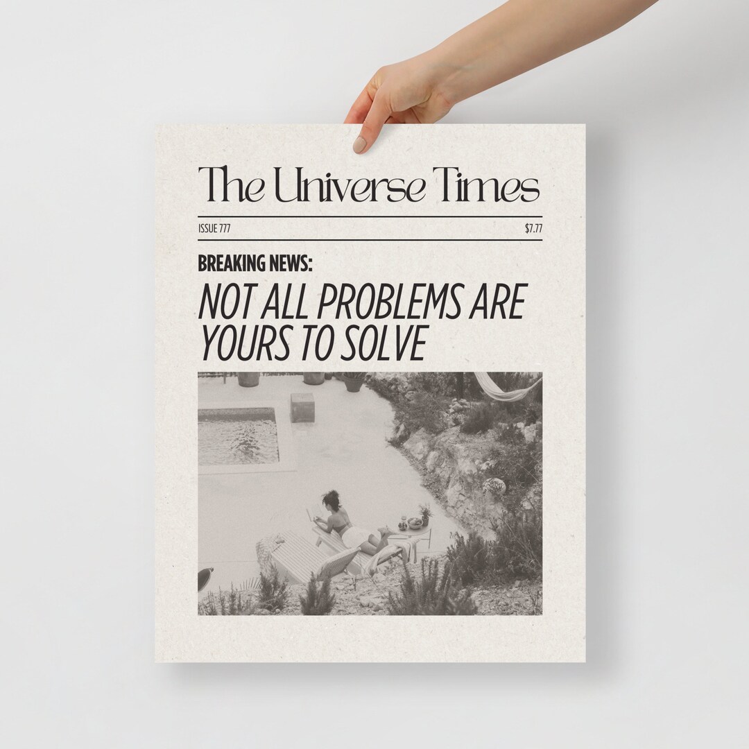 Retro Newspaper Poster | Trendy Wall Art | Life Quote/affirmation Print ...
