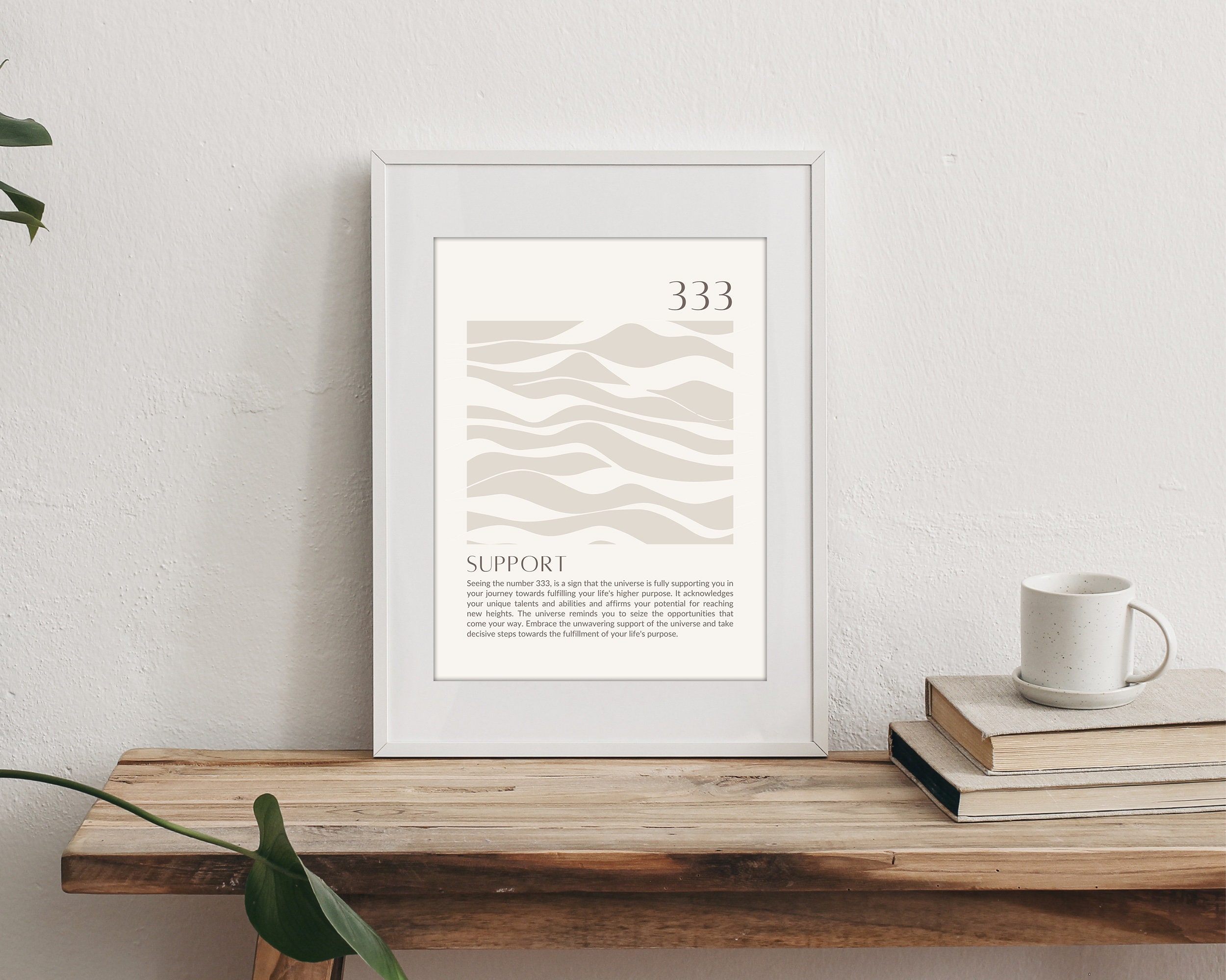 333 support Angel Number Poster Numerology Wall Art Minimalist Home ...