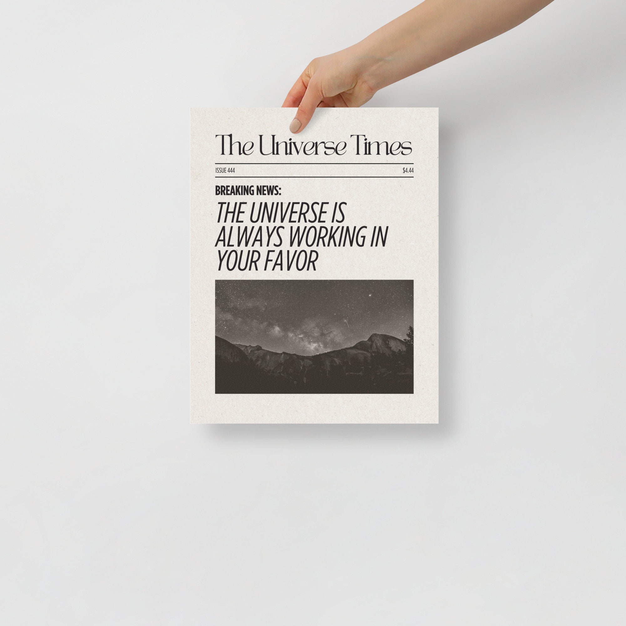 Retro Newspaper Poster Trendy Wall Art Universe Affirmation/quote Print ...