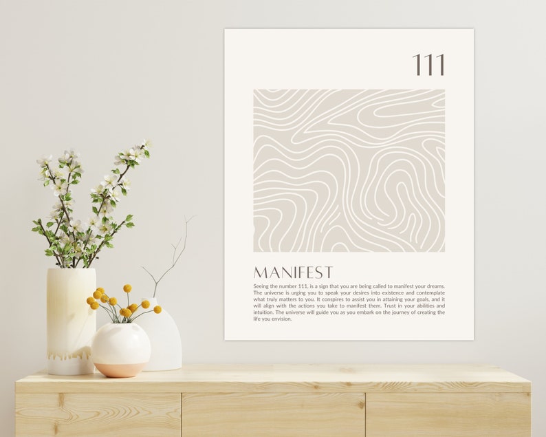 Angel Number 111 manifest Printable Art Spiritual Home - Etsy
