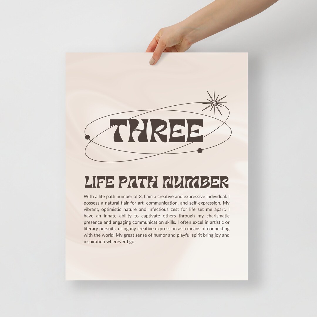 Life Path Number Three Poster Numerology Wall Art - Etsy