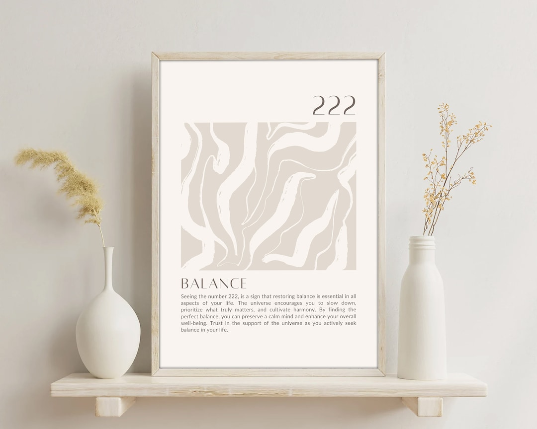 Angel Number 222 (balance) Printable Art - Spiritual Home Decor ...