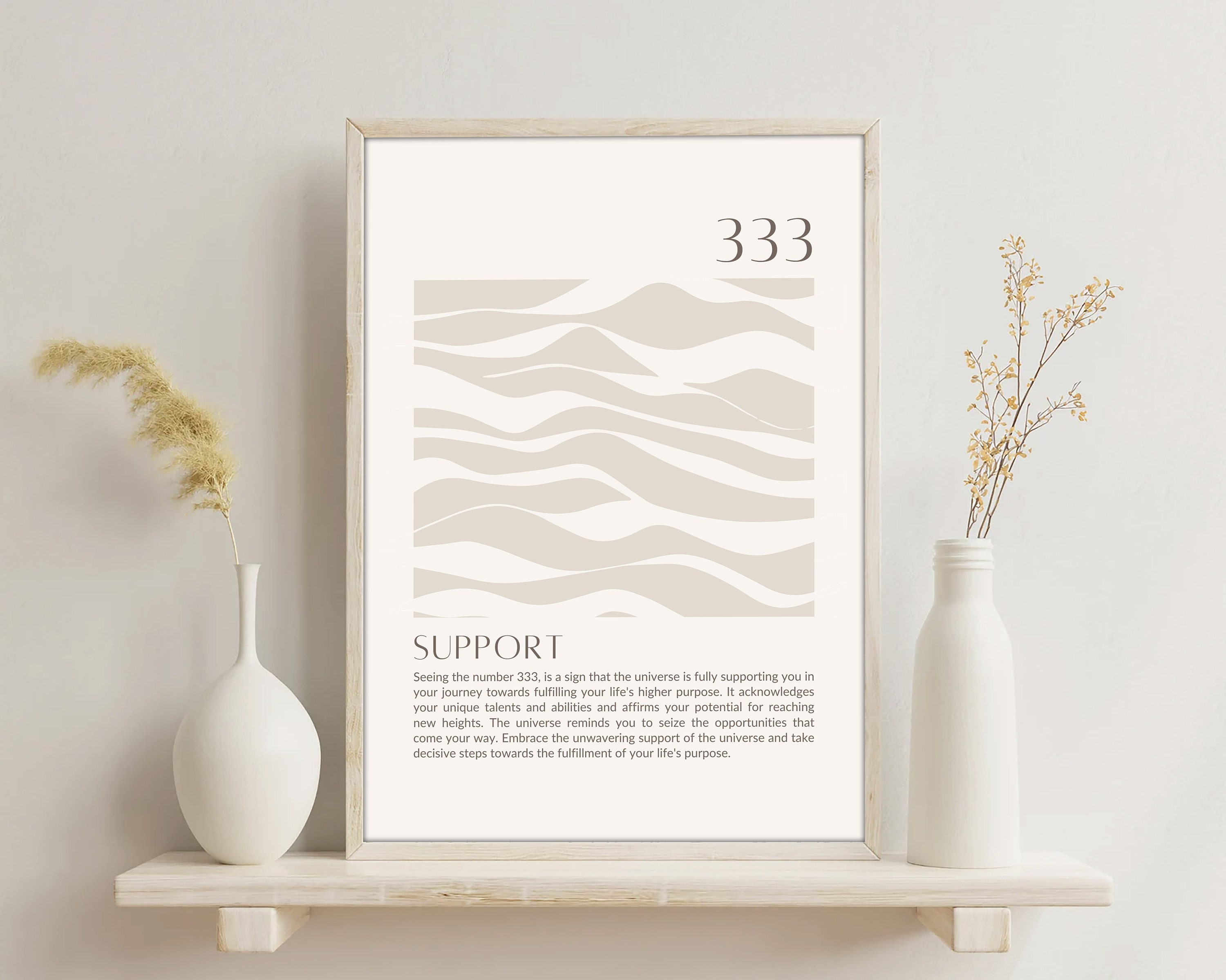 333 support Angel Number Poster Numerology Wall Art Minimalist Home ...