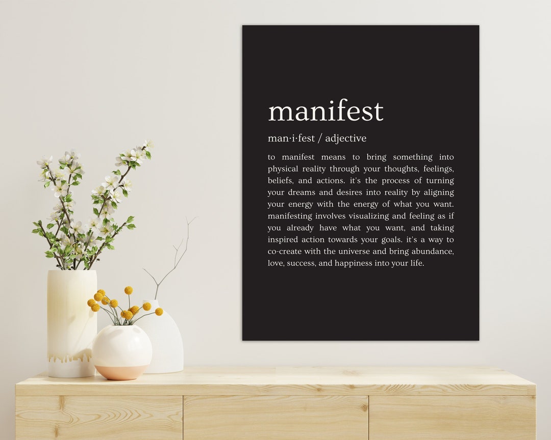 Manifest Definition Poster Digital Download Print - Etsy