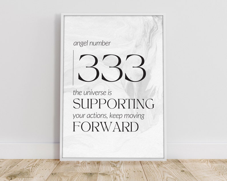 Angel Number 333 Printable Wall Art | Black/white Neutral Poster ...