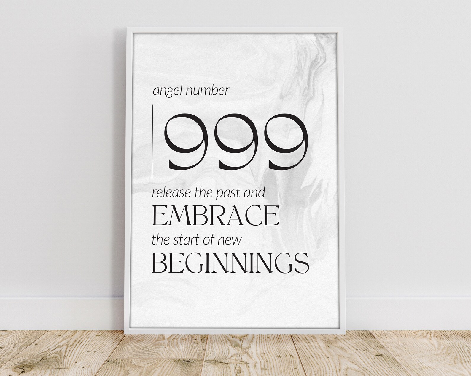 Angel Number 999 Art Print | Minimalist Numerology Poster (digital ...