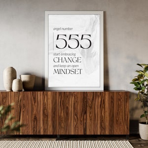 555 Angel Number Poster | Numerology Wall Art | Minimalist Home Decor ...