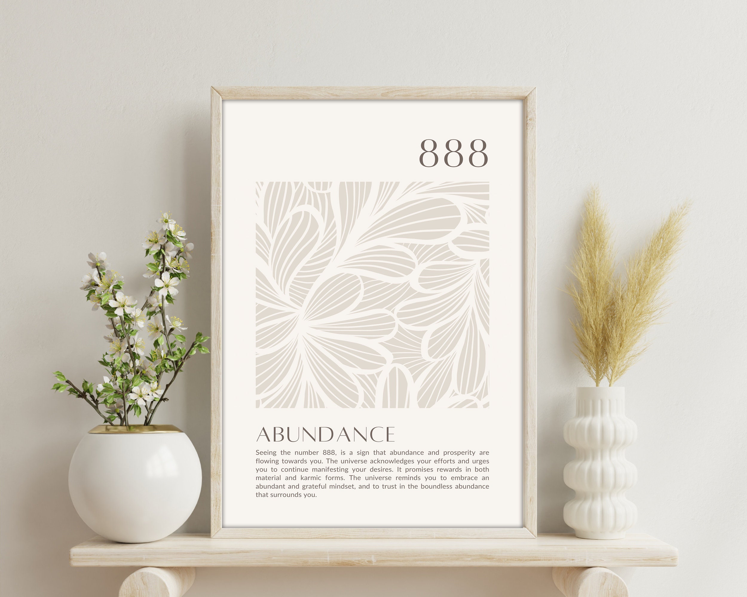 888 abundance Angel Number Poster Numerology Wall Art - Etsy