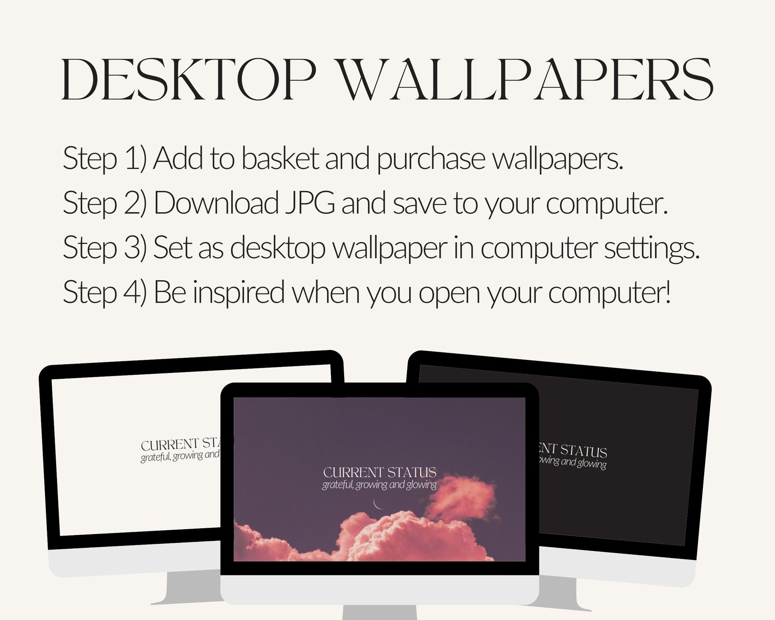 Inspirational Desktop/laptop Wallpapers | 5 Pack | Instant Download ...