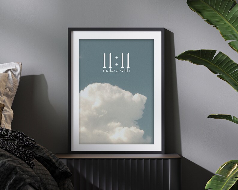 11:11 Make a Wish Poster | Angel Number Wall Art | Printed on Thick ...