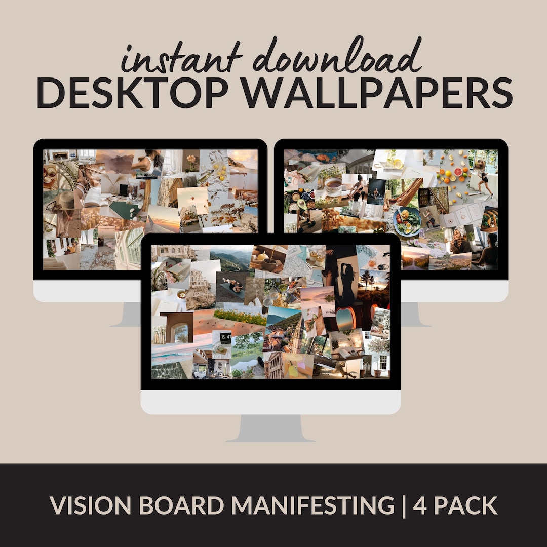 Desktop/laptop Wallpapers | Vision Board Collection | 4 Pack | Instant ...