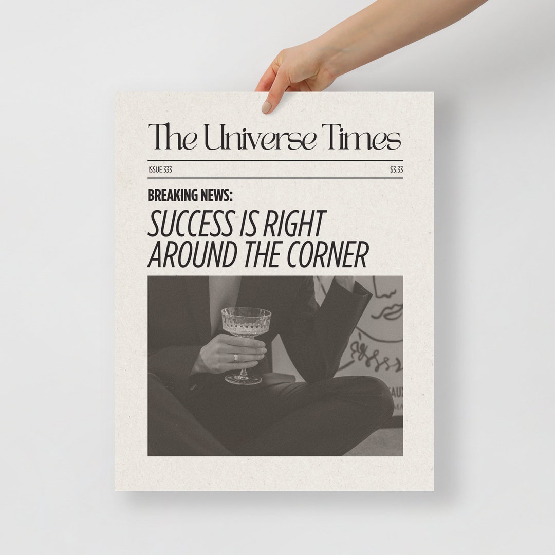 Retro Newspaper Poster | Trendy Wall Art | Success Quote/affirmation ...