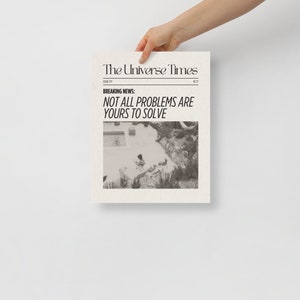 Retro Newspaper Poster | Trendy Wall Art | Life Quote/affirmation Print ...