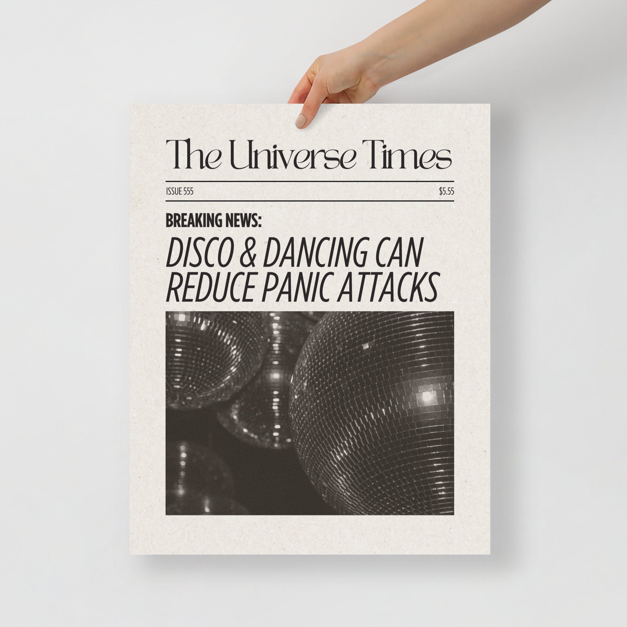 Retro Newspaper Poster Trendy Wall Art Disco & Dancing - Etsy